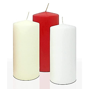 HYOOLA Ivory Pillar Candles 4x8 Inch - Unscented Pillar Candles - 2-Pack - European Made