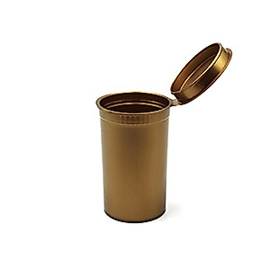Smell Proof Containers, GriploK 19 Dram Pop Top Pill Bottle 3.5 Gram Bottles, 225 Bulk Pack – Smell Proof Waterproof Airtight Dispensary Containers - Certified Child Resistant - BPA Free [Gold]
