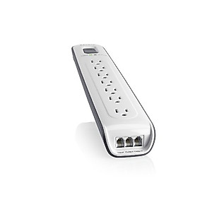 Belkin 7-Outlet AV Power Strip Surge Protector with 8-Foot Power Cord, 2000 Joules (BSV701-08-WM)
