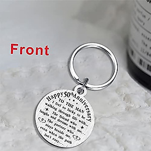 50th Wedding Anniversary Keychain Gifts, Best Husband Since 1973, 50 Year Anniversary Decoration for Him Men