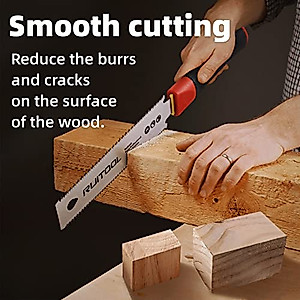 RUITOOL Japanese Hand Saw 6 Inch Pull Saw Double Edge SK5 Flexible Blade 11/17 TPI Non-slip Handle Flush Cut Saw Wood Saw for Woodworking Tools