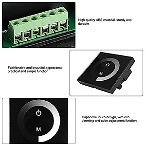 LED Dimmer Switch, Beautiful Appearance LED Touch PanelDimmer Switch for Fashionable Design for Ambient Lighting(Black)