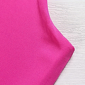 Artfish Women's Sleeveless Cropped Shirts High Neck Stretchy Fitted Basic Crop Tank Top (Hot Pink, XS)