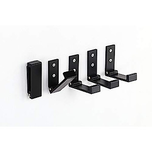 Foldable Adhesive Hooks,Heavy Duty Wall Hooks Zn Cu Alloy Ultra Strong Waterproof Hanger for Robe, Coat, Towel, Keys, Bags, Home, Kitchen, Bathroom . with Glue Adhesive .Set of 5 Pack (Black)