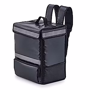 CO-Z 35L Food Delivery Backpack, Insulated Hot Pizza Catering Thermal Backpack, Cooler Backpack with 3 Dividers and Cup Holders, Waterproof Hot Cold Grocery Backpack for Uber Eats, Camping & Beach