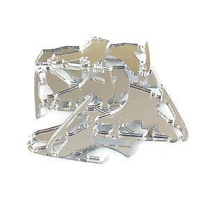 Super Cool Creations Ice Skates Shaped Crafting Mirrors, Set of 10, Many Colours, Shatterproof Acrylic, Black, Pack of 10 x 6cm