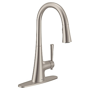 Moen 9126SRS Kurv Collection One-Handle Pulldown Kitchen Faucet Featuring Power Boost and Reflex, Spot Resist Stainless