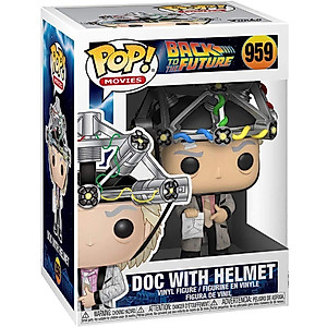 Funko Pop! Movies: Back to The Future - Doc with Helmet Bundle with 1 PopShield Pop Box Protector