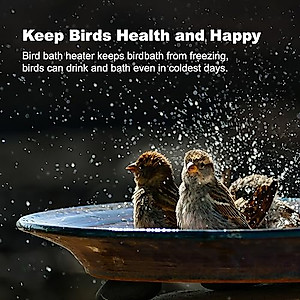 GESAIL Birdbath Deicer, Waterproof Birdbath Heater for Outdoor in Winter with Thermostatically Controlled, Constructed of Cast Aluminum Immersion Deicer for Garden Patio Yard and Lawn, 50 Watt, Grey