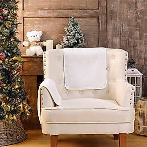 Frienda 2 Pieces Recliner Headrest Covers Sofa Headrest Protector Sherpa for Recliner Chair Couch Furniture Non Slip for Living Room(Beige)