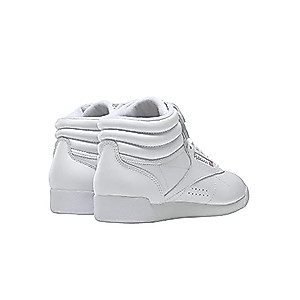 Reebok womens Freestyle Hi Sneaker, White/Silver 2, 7.5 US