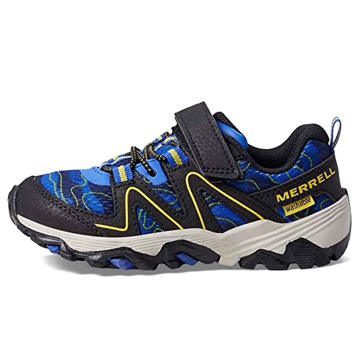 Merrell Trail Quest Hiking Shoe, Blue/Black/Yellow, 3 US Unisex Big Kid