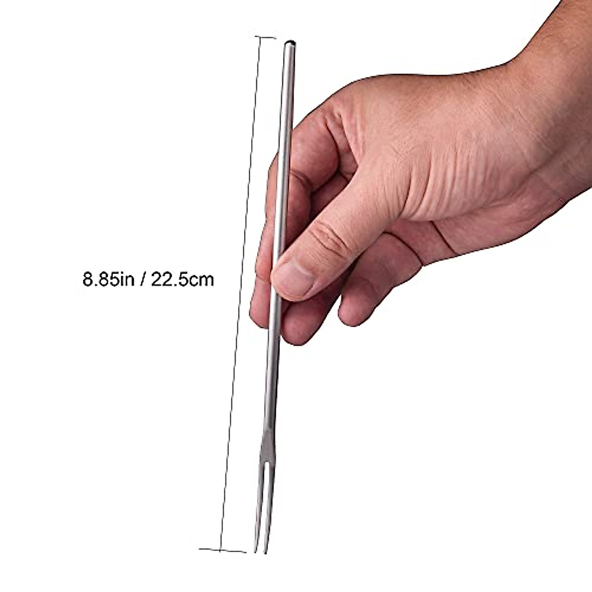 IMEEA Pickle Forks 8.85-Inch Long Handle Olive Fork Picks SUS304 Stainless Steel Pickle Forks for Jar, Set of 2