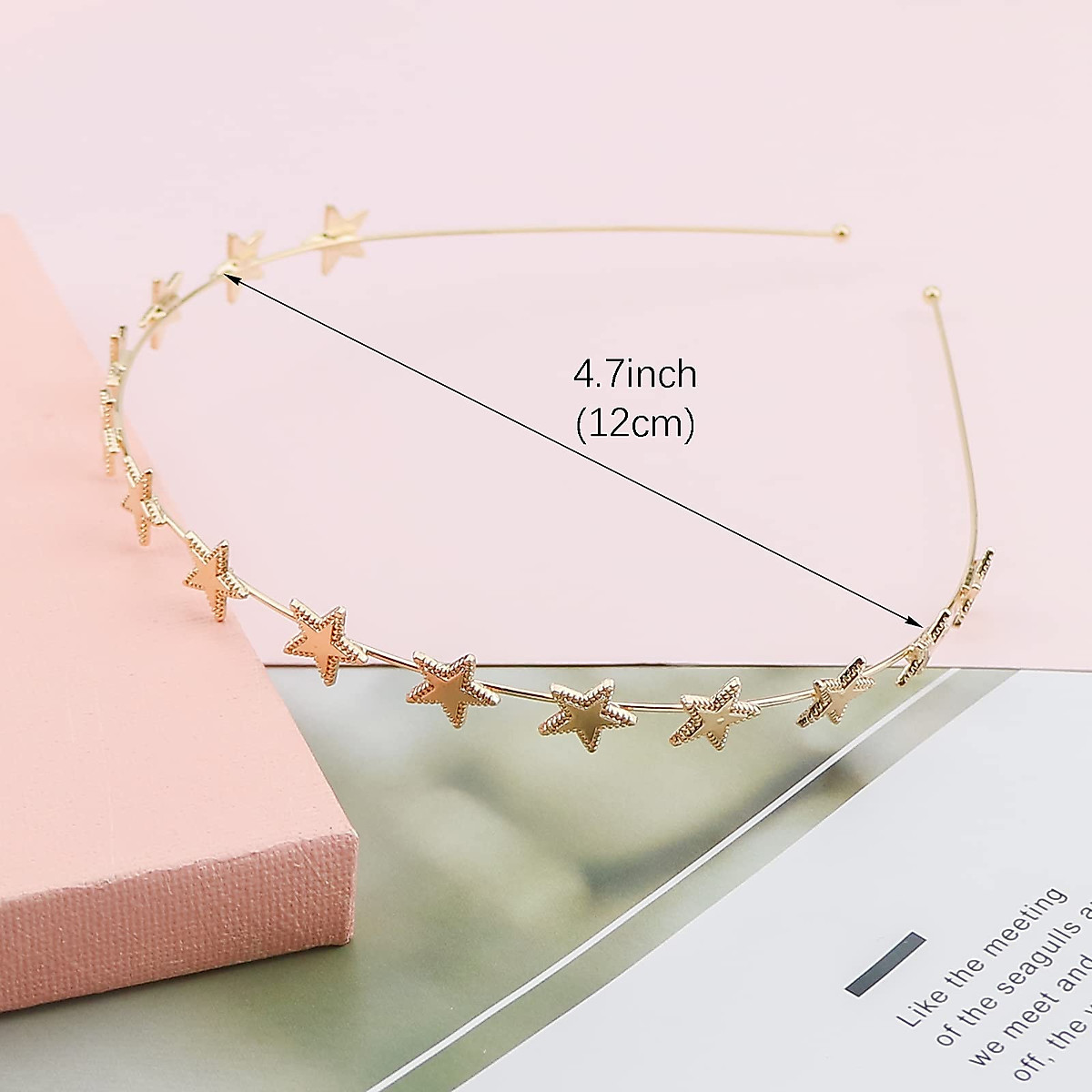 Aswewamt 2 PACK Alloy Five-pointed Star Headbands,Bridal Hair Hoop Wedding Hair Accessories Ornaments for Elegant Women Girls