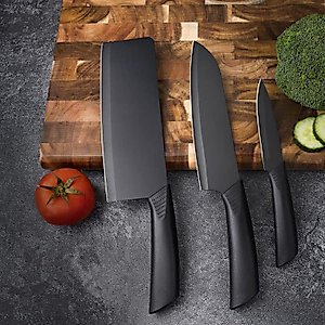 3-PIECE KITCHEN KNIFE SET- BLACK