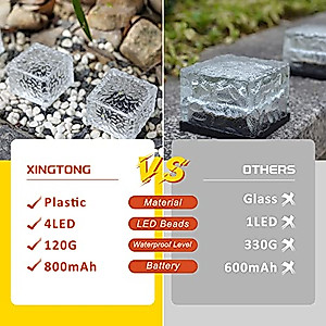 XINGTONG Solar Outdoor Lights Solar Ground Lights Solar Brick Lights Solar Landscape Lights for Garden, Patio, Walkway, Driveway,Deck Decorations 2.8x2.8 Size