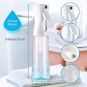 Continuous Hair Plant Mister Spray Bottle, Fine Empty Small Mist Spray Bottles, Water Alcohol Cleaning Mist Bottle for Curly Hair Styling Products,Plants,Barber Accessories