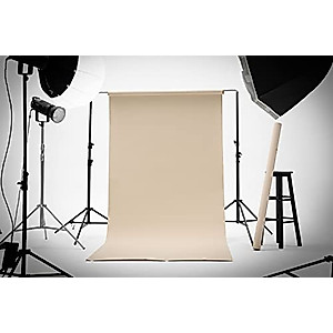 Kate Seamless Paper Backdrop for Photography Beige Cream Photo Backdrop Paper (53''x16.4' Ivorine)