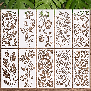 10 Pieces Leaf Painting Stencils Leaf Wall Stencil Botanical Leaves Reusable DIY Crafts Drawing Templates Stencils for Painting on Wood Wall Canvas Card Home Decor