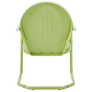 Crosley Furniture KOD10010KL Griffith Retro Metal Outdoor 5-Piece Dining Set with 39" Table and 4 Chairs, White and Key Lime