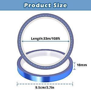 HTVRONT Blue Heat Tape - 10mm X 33m Heat Resistant Tape 2 Rolls Heat Tape, No Residue High Temperature Tape, High Adhesion Heat Tape for Sublimation, Heat Press, HTV Heat Transfer Tape