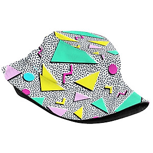 80s 90s Outfit for Women Men, 80s 90s Bucket Hats Fashion Sun Cap Packable Outdoor Rave Accessories Fisherman Hat for Women Men