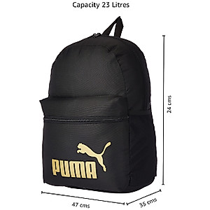 PUMA Backpack, Black-Golden Logo, OSFA