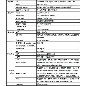 DHL/UPS for 22.9 inch Stretched Bar LCD Panel G229HAN01.0 with 1920X165,500 cd/m²,Supermarket Shelf Screen Support Android,Outline(mm) 587.08 × 62.05 × 10.71 (H×V×D)