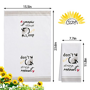 DDOFAH Funny Cat Kitchen Towels Cat Lover Gifts for Women Dish Towels Set of 4 Cat Mom Gifts Cat Sayings Tea Towels Housewarming Gifts for New Home Decor