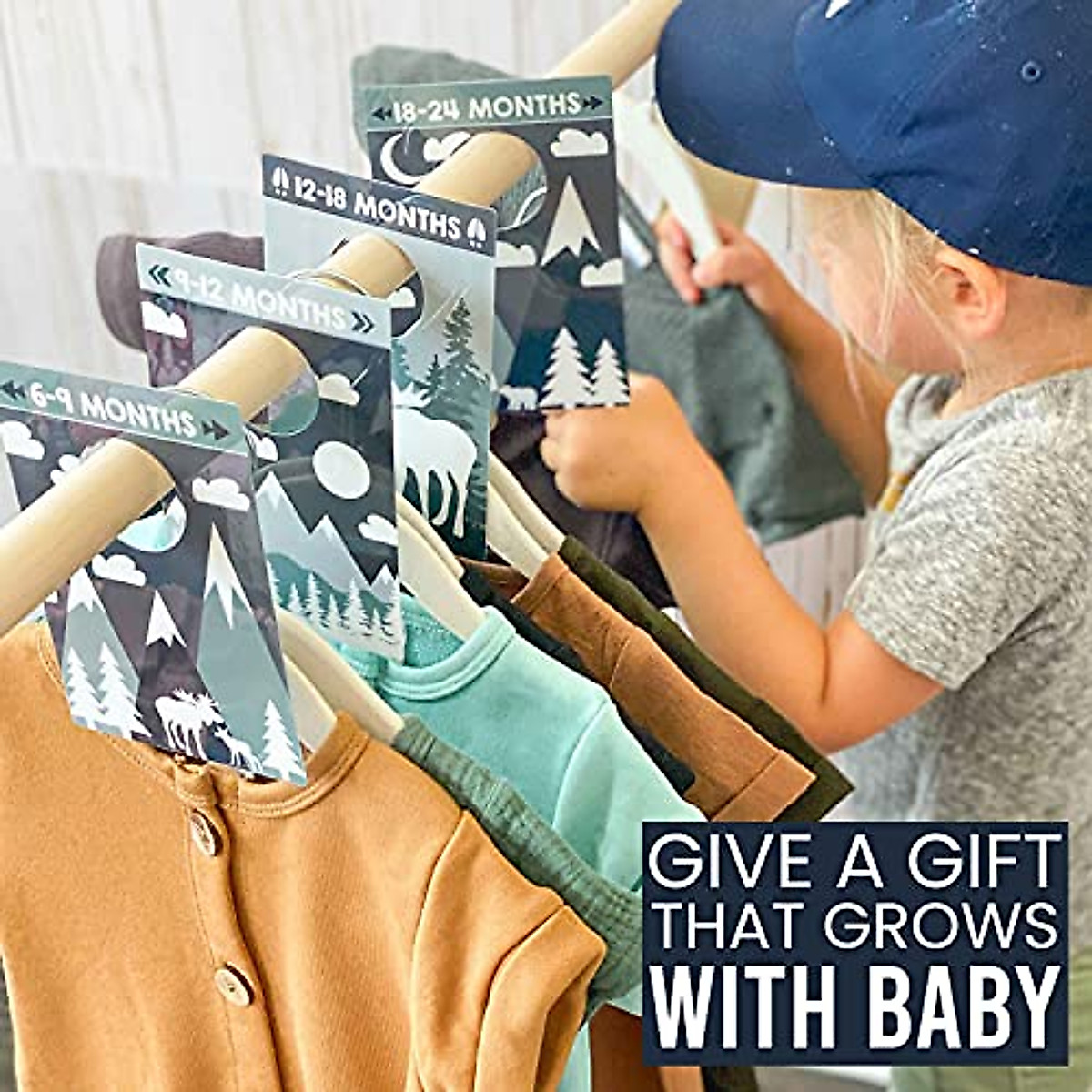 6 Baby Closet Size Dividers Boy - Adventure Baby Closet Dividers by Month, Baby Closet Organizer for Nursery Organization, Baby Essentials for Newborn Essentials Baby Boy, Nursery Closet Dividers Boy