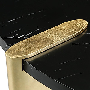 Uolfin Nesting Coffee Table, Marble Veneer Top, and Gold Foil Legs