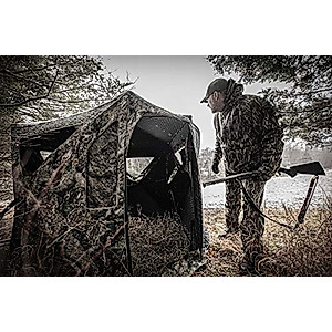 Ameristep Pro Series Thermal Hub Blind | 4 Person Insulated Hunting Blind Designed for Cold Weather in Mossy Oak Elements Terra, AMEBF1009, One Size