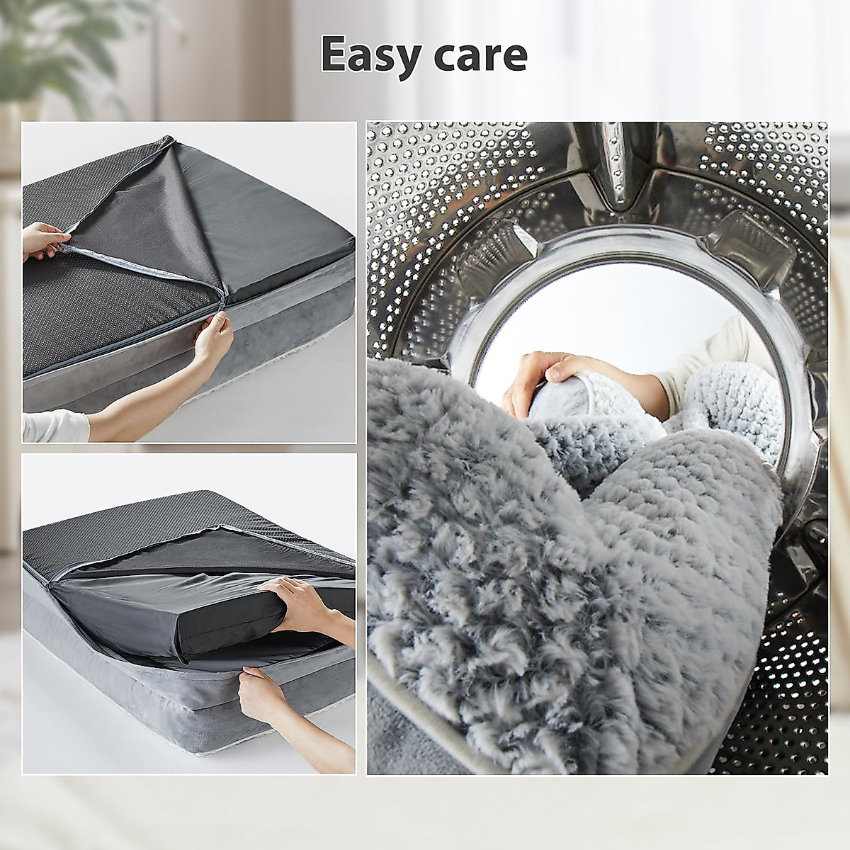 LEXTRO Orthopedic Large Dog Bed, Sofa Dog Bed Large Sized Dog with Egg Crate Foam, Large Dog Bed with Removable Washable Pillow Cover, Waterproof Dog Couch Bed with Anti-Slip Bottom, PET Bed