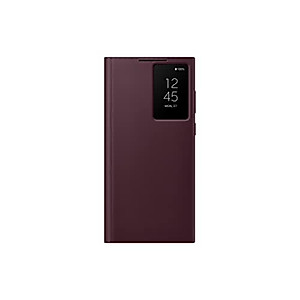 Samsung Galaxy S22 Ultra S-View Flip Cover, Protective Phone Case, Tap Control, Cutting Edge Design, US Version, Burgundy, (EF-ZS908CEEGUS)