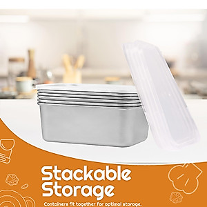 Wensdr 6 Pack Pizza Dough Proofing Box with Lid,Stackable Stainless Steel Pizza Dough Proofing Containers,Homemade Dough Proofing Box,Pizza Dough Box,Pizza Proofing Box,Bread Proofing Box