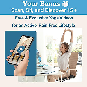 YOGI-ZONE Gel Seat Cushion for Long Sitting – 16.5x16.5x1.6 in. Honeycomb Seat Cushion for Back Pain Relief with Yoga Videos – TPE Cushion with Nonslip Breathable Cover for Office Chair & Car Seat