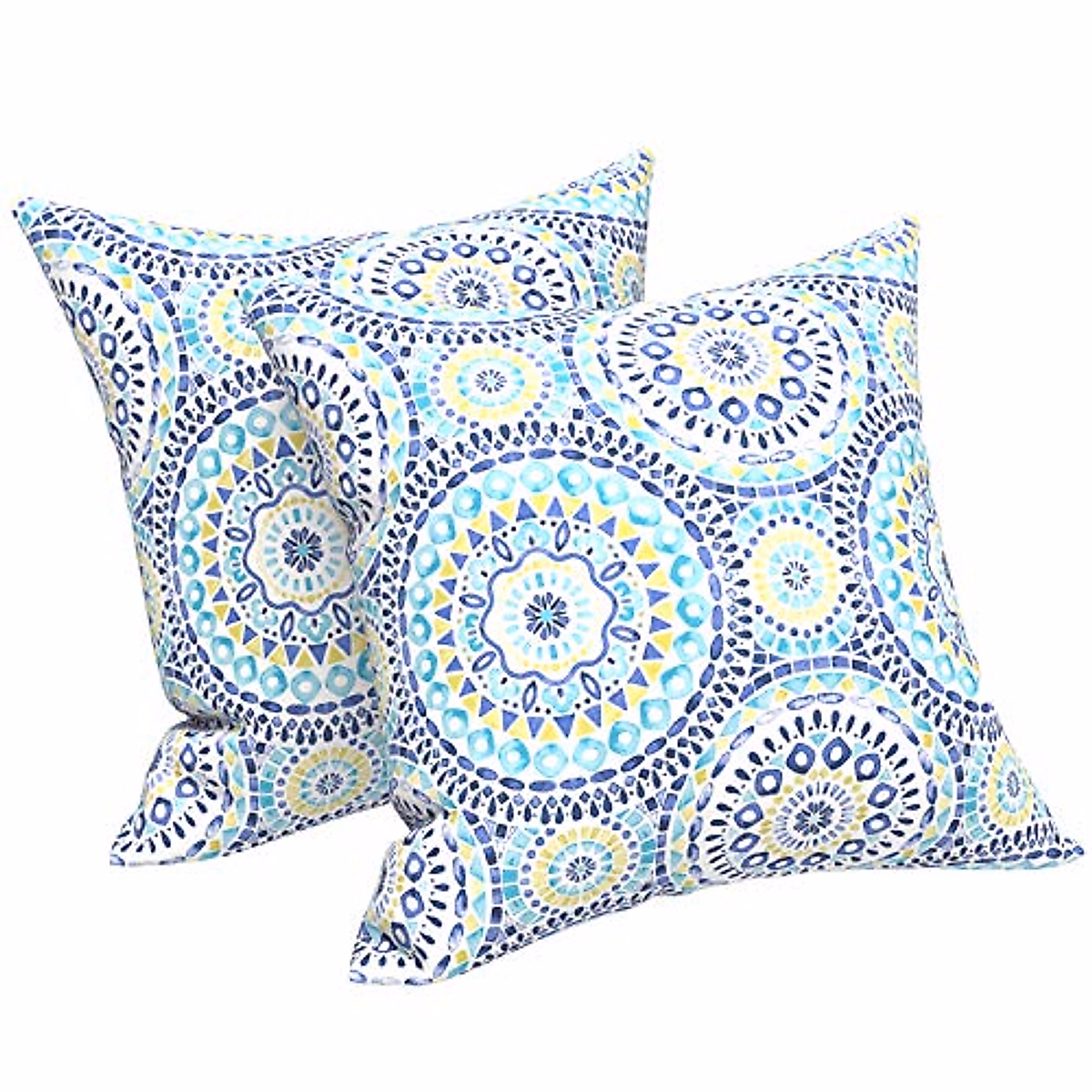 LVTXIII Outdoor Throw Pillow Covers 18 x 18 Inch, Covers ONLY Modern Paisley Pattern Decorative Square Toss Pillow Case Pack of 2 for Home Patio Garden Sofa Bed Furniture, Delancey Lagoon