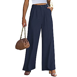GRAPENT Bell Bottom Pants Office Outfits for Women Professional Outfits for Women for Work Womens Work Slacks Wide Leg Pants for Women Color Navy Blue Size Medium Size 8 Size 10