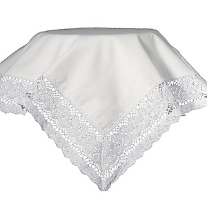 Little Things Mean A Lot Unisex Baby Fancy Special Occasion Christening Receiving Blankets - Cotton Cluny Trim