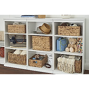 ClosetMaid Modular Storage Shelf Unit with 3 Shelves, Wood Closet Organizer Adjustable, Stacking, Full Backer, Decorative Trim, White, 40.29 H x 21.39 in. W x 15.91 in. D