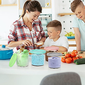 Widousy 4 Pcs Ice Cream Pints Cup, Creami Pints with Lids, Compatible with NC300, NC301 AMZ Series Ice Cream Makers, Color Lids (Blue, Pink, Green, Grey