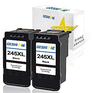 GESHINE 245 XL Ink Cartridge Replacement for Canon PG-245XL High Yield Used for MX492 TS3120 MG2522 MX490 MG2920 MG2922 MG2520 MG3020 TS302 Printer (2 Black)
