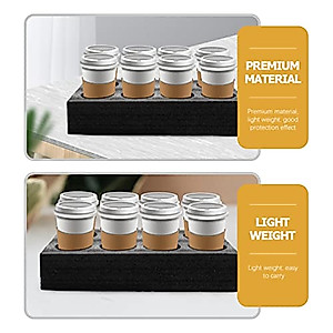 GANAZONO 3Pcs Cup Holder car Stands Foam take Out Drink Carrier Beverage Takeout Tray Foam Drink Carrier Holder Trays Shelf Bracket Tea Outdoor drinkware Cup Tray Pearl Cotton Floor Drinks