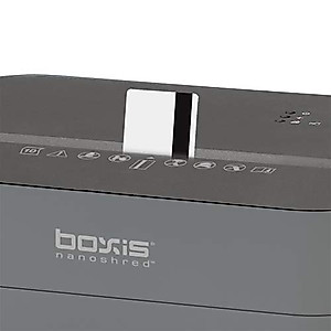 Boxis Nanoshred 10-Sheet Nanocut Paper Shredder (Gun Metal) - Includes Samples of Shredcare Lubricant Sheet and Waste Liner…