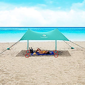 Red Suricata Sunshade Pole Anchors - Set of 4 Sand Anchors for Family Beach Sun Shade Canopy Tent or Multi Terrain Sunshade (no Canopy & no Poles Included)