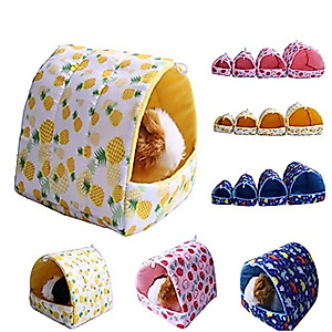 Heave Hamster Nest House Warm Winter Hamster House Large Space Small Pet Bed Hamster Guinea Pigs Cushion Bed Winter Small Animal Accessories Blue M