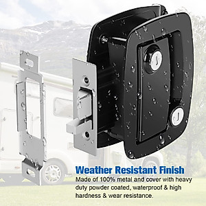 BEBOBLY RV Locks for Travel Trailers, RV Entry Door Lock with Paddle Deadbolt, 100% Zinc Alloy Metal Camper Door Latch Replacement Kit, with 4 RV Keys for Camper Cargo Hauler