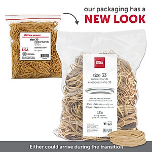 Office Depot Rubber Bands, #33, 3 1/2in. x 1/8in., 1 Lb. Bag, 2433408