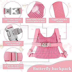 Toddlers Leash for Girls,Child Harness Leashes for Toddlers,Safety Baby Leashes Anti Lost Wrist Link 4 in 1 Walking Wristband Assistant Strap Reflective Back Belt Pink The Best Gift(Butterfly)
