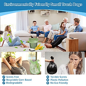 110 Counts Aklyaiap Small Trash Bags Biodegradable, Extra Thick & Strong 4 Gallon Trash Bag Green, Unscented Small Garbage Bags, Easy Tearing Waste Basket Liners for Kitchen, Bathroom, Bedroom, Office